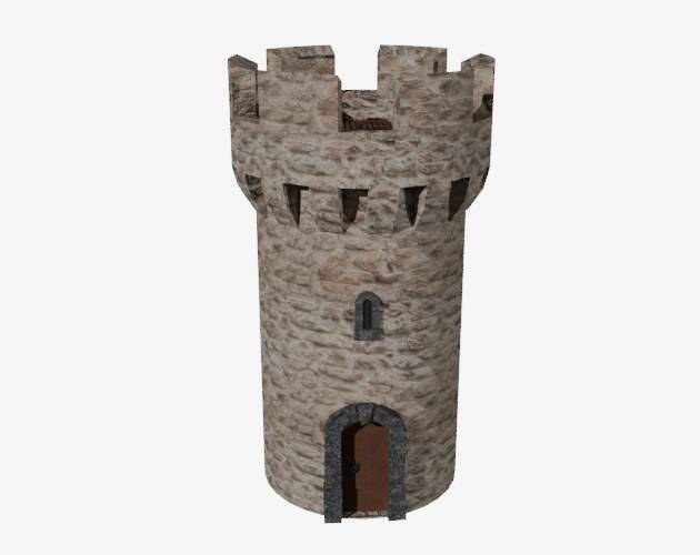 Medieval Tower 3d Model FBX GLB Unity Package by Venturon