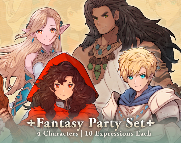 [Fantasy Character Sprite Set] Mage, Knight, Elf Princess, Beastmaster ...