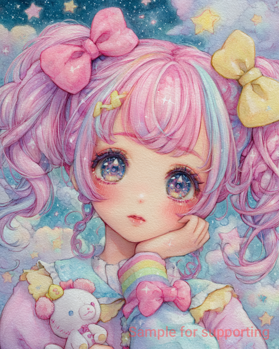 Kawaii Pastel Anime Avatar Pack – Hand-drawn Japanese Cute Girl ...