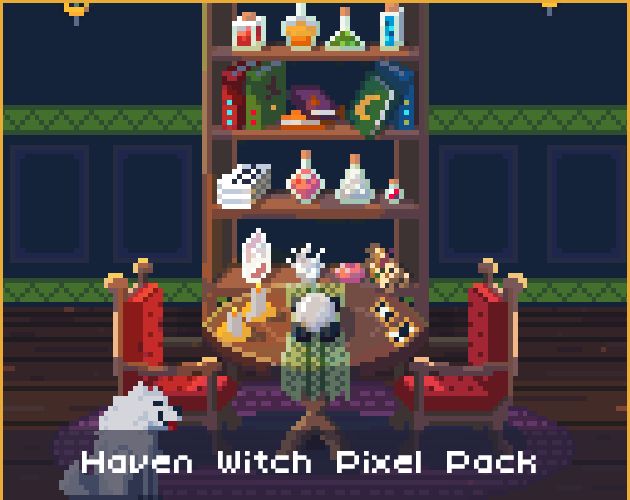 Haven Witch Pixel Pack — Witchcore & Alchemy Props (16×16Pixel Art) by Soppycraft