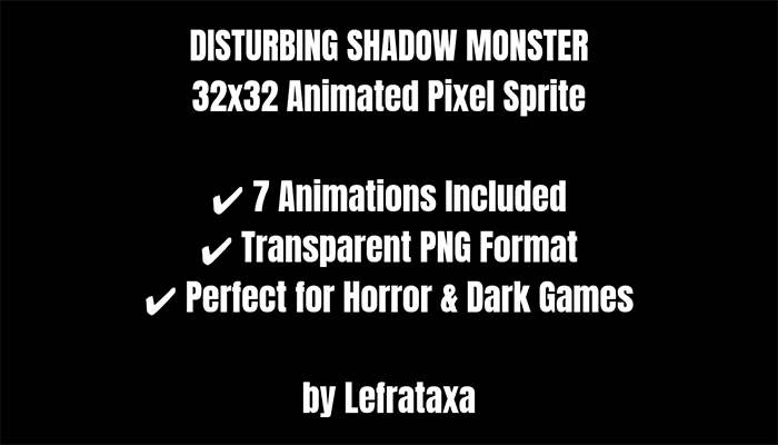 Disturbing Shadow Monster – 32x32 Pixel Art Sprite by Lefrataxa