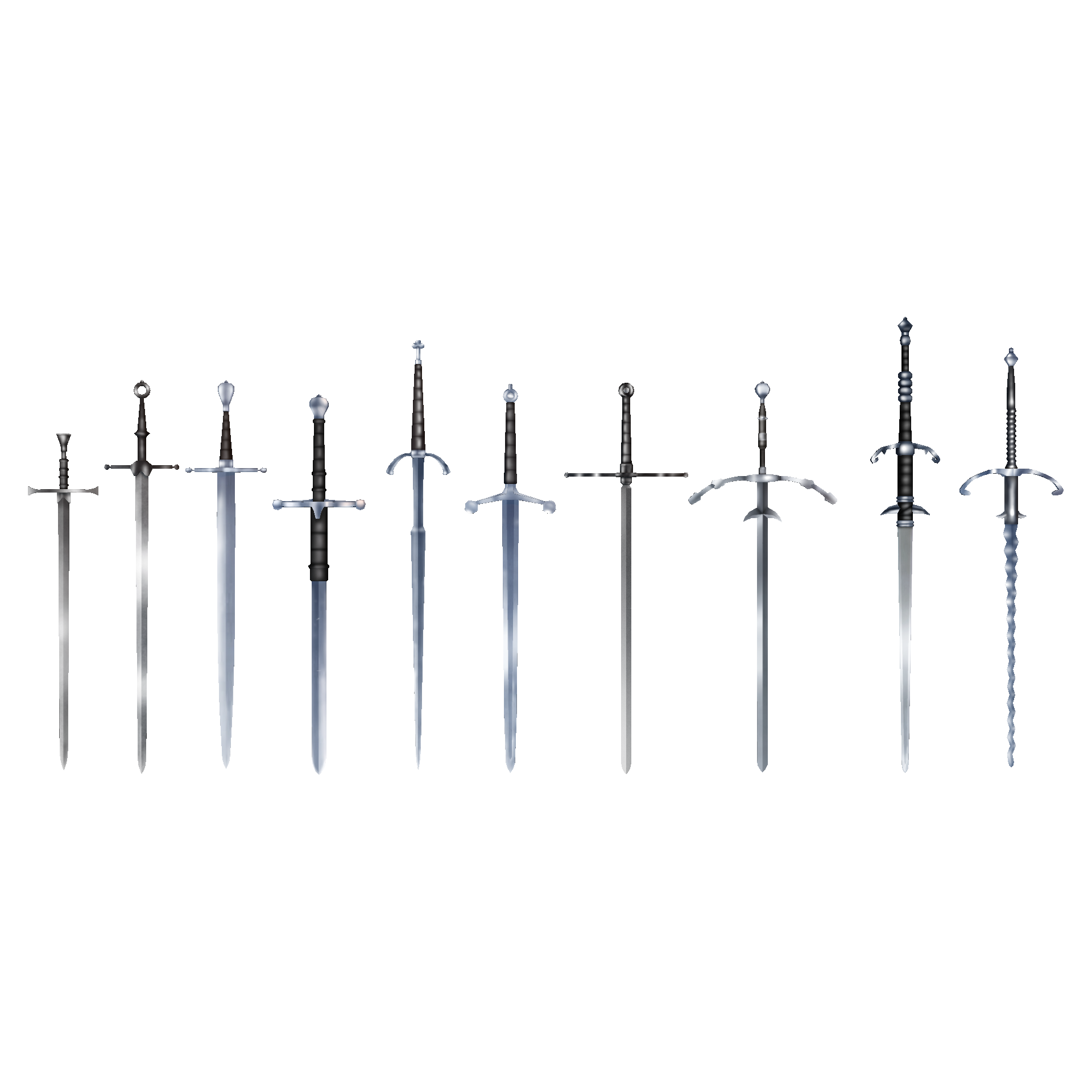 Hand Painted Swords Pack 6 by romilton11