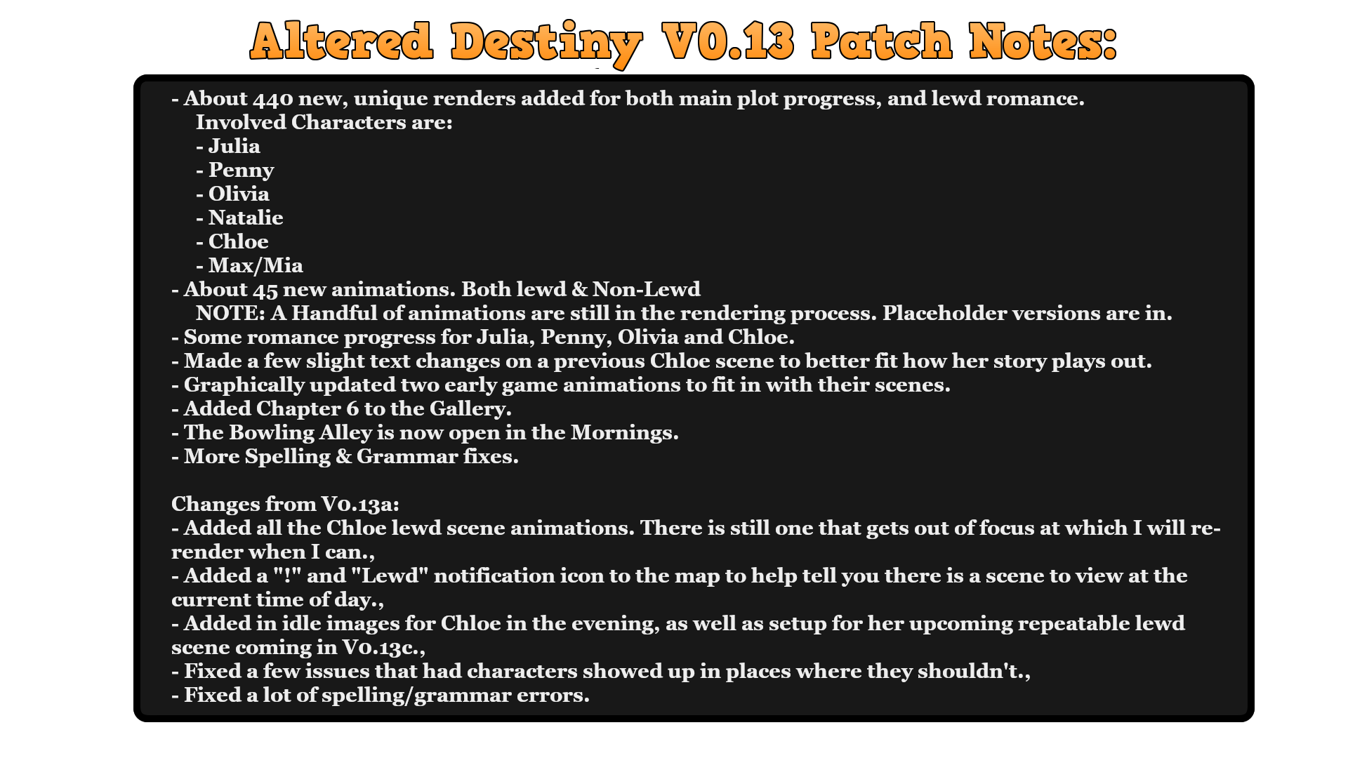 Altered Destiny V0.13b is not out of BETA! - itch.io