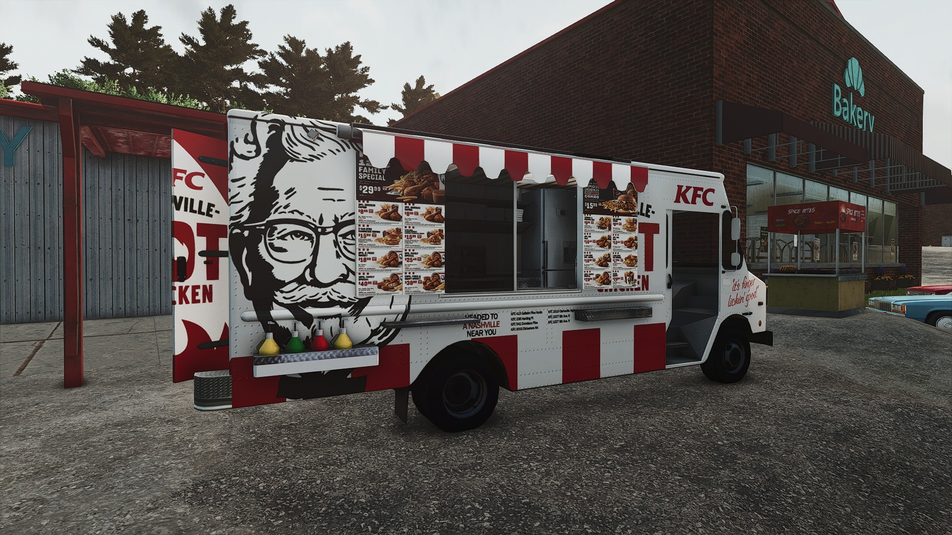 FS25 - KFC Food Truck Decoration by Hashy