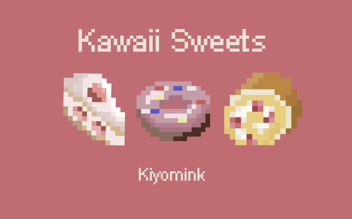 Kawaii Sweets Pixel Pack: Cute Bakery Food Item Pixel Art by Kiyomi