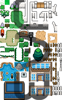 256 Starter Town Tileset by JAB