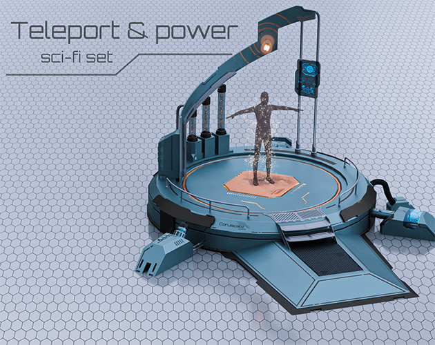 Teleport and Power Sci-fi SetGame Ready 3D model by Martin Ljungblad