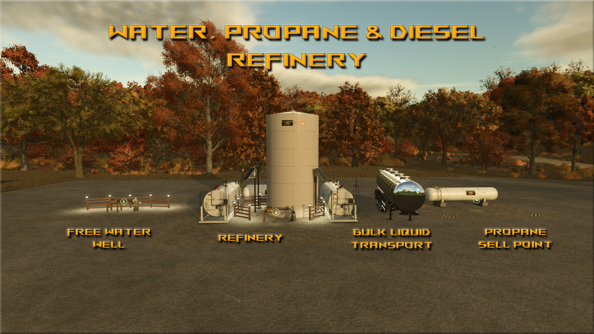 FS25 Water, Propane And Diesel Refinery by Rockhound Modding