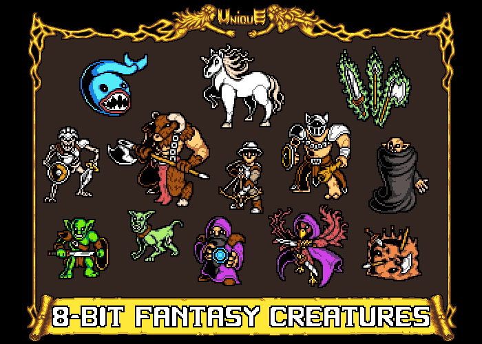 Unique 8-bit Fantasy Creatures by Marvyra