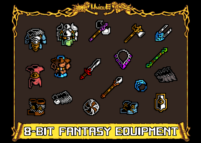 Unique 8-bit Fantasy Equipment [32x32] by Marvyra