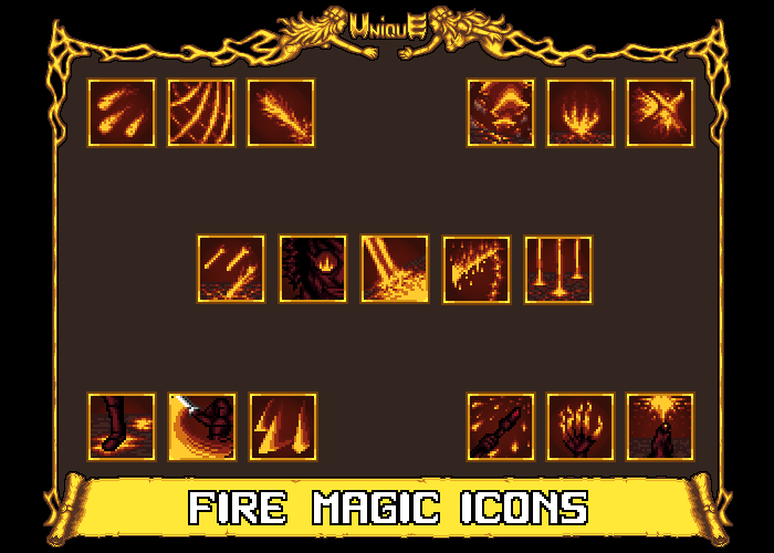 Unique Fantasy Fire Magic Icons [32x32] by Marvyra