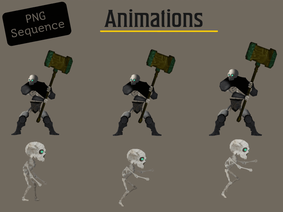 5x Skeleton Enemies (PNGs) by icebox91
