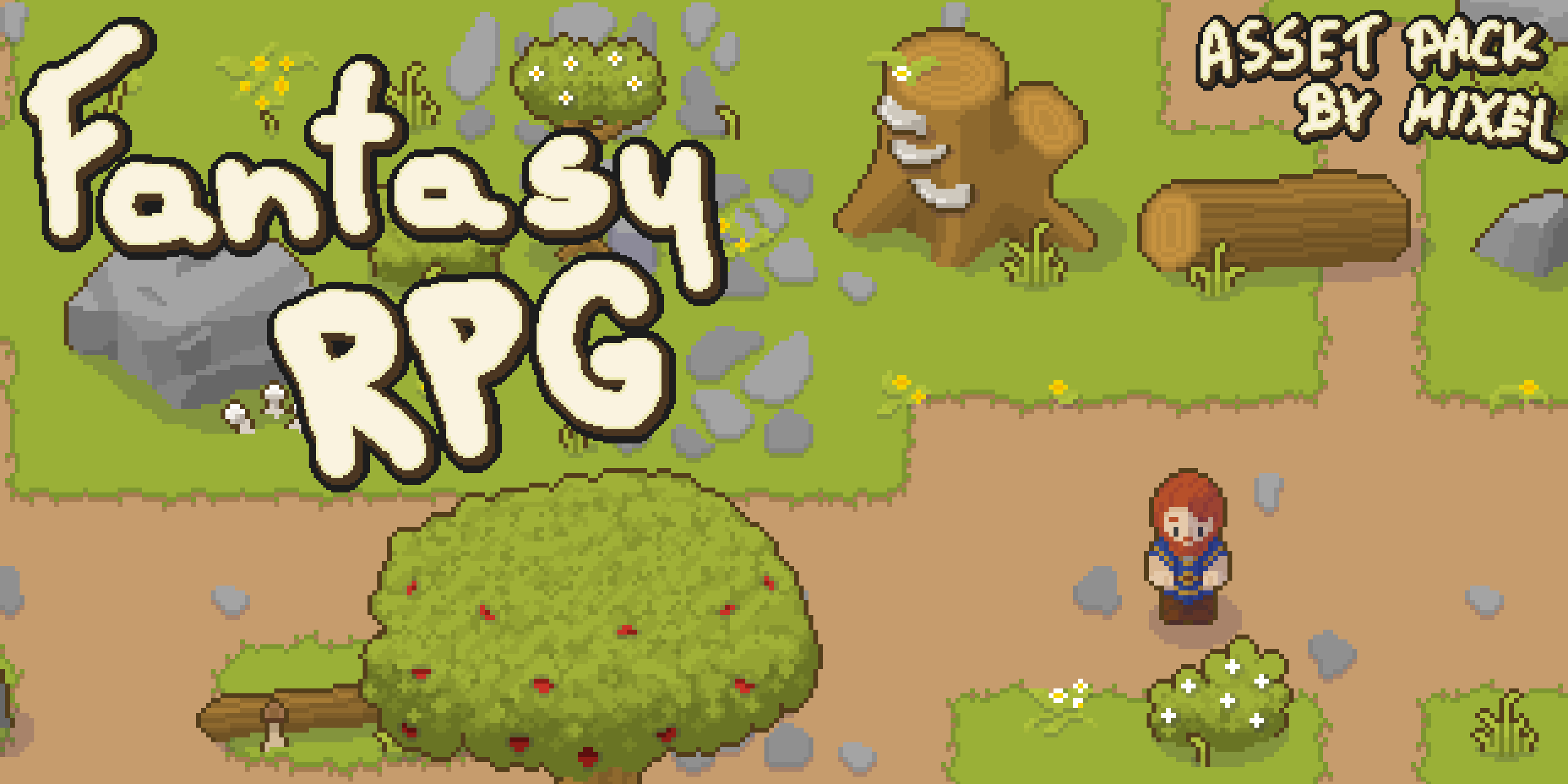 Free Top-Down RPG 32x32 Tile Set by Mixel