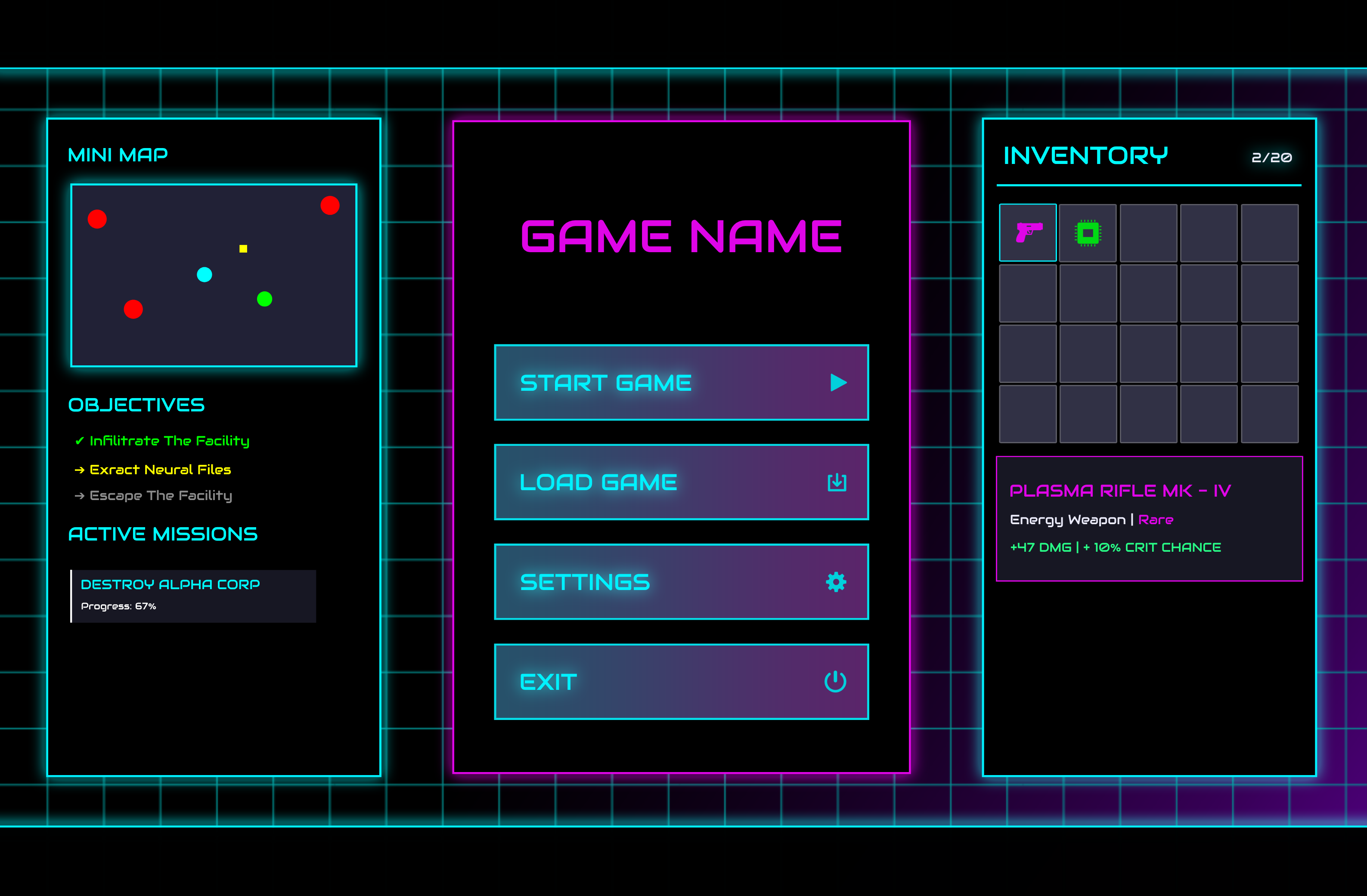 FREE SCI-FI GUI BEGINNER GAME ASSET PACK by Tiago Patrício