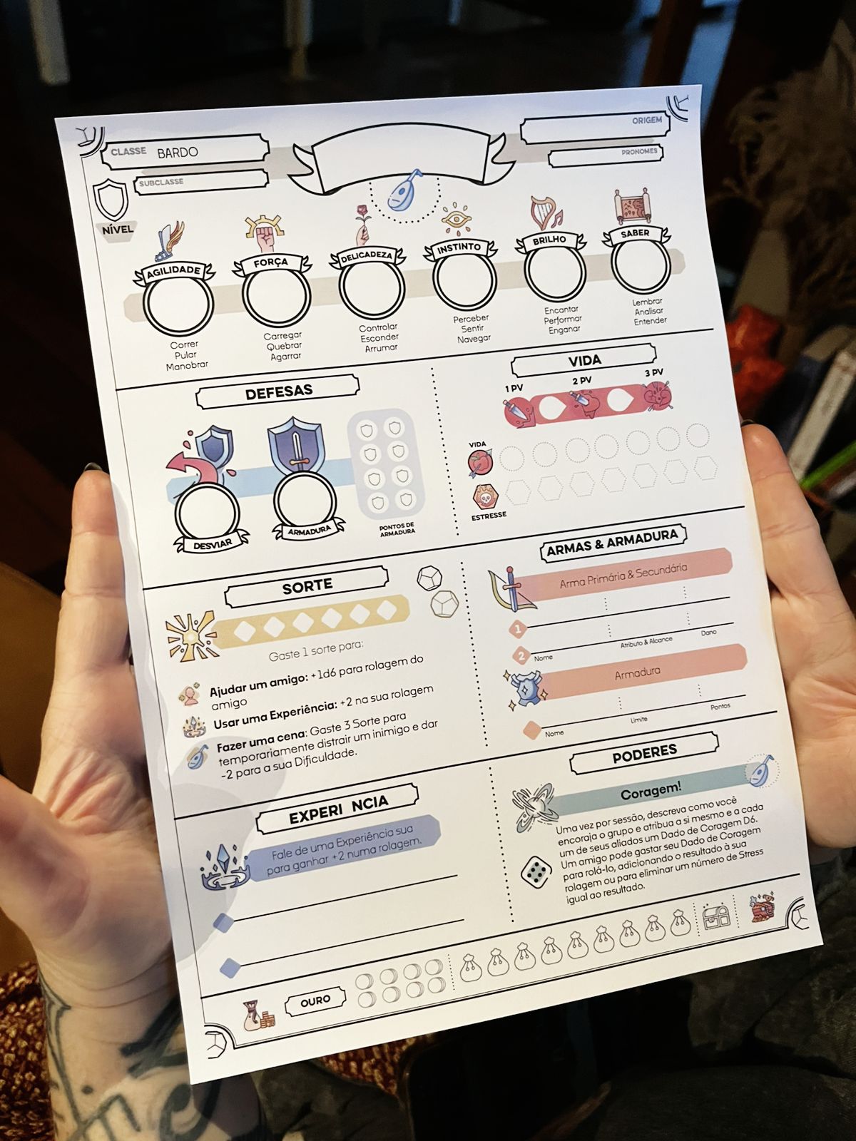 Kids Friendly Character Sheet for Daggerheart by Violruina