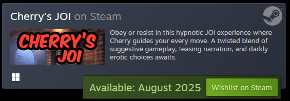 Steam Release coming soon! - Cherry's JOI by Cagey Games