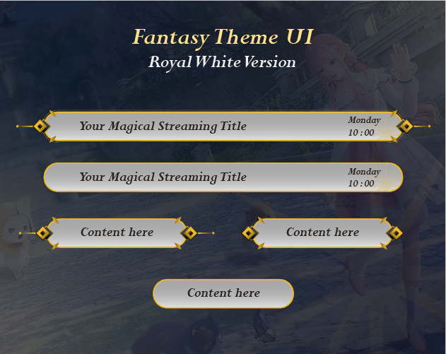 Fantasy Theme Royal White UI Asset by acmgame