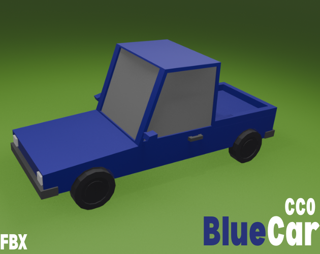 Free CC0 BlueCar Model by CrocodileAssets