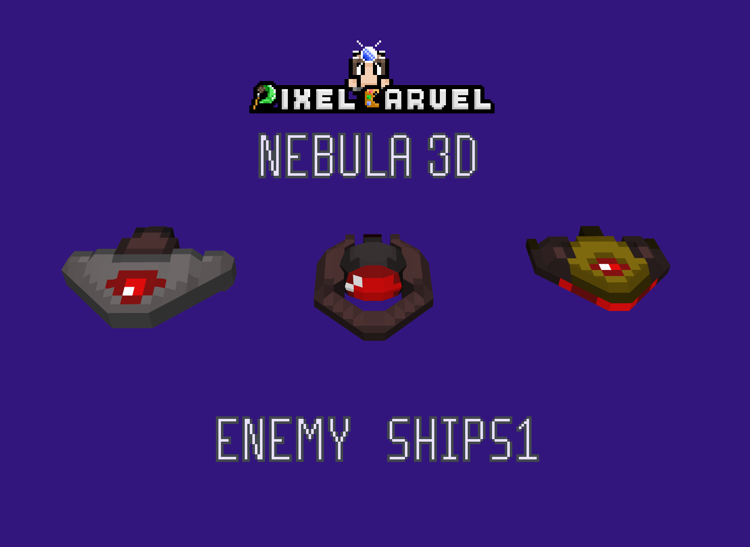 Nebula 3D - Enemy Ships Set 1 by PixelCarvel