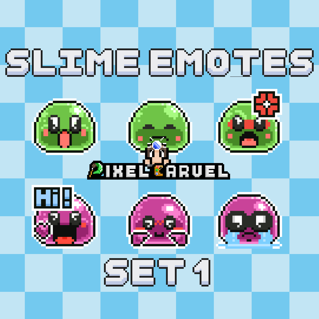Pixel Emotes Cute Slime Set 1 by PixelCarvel