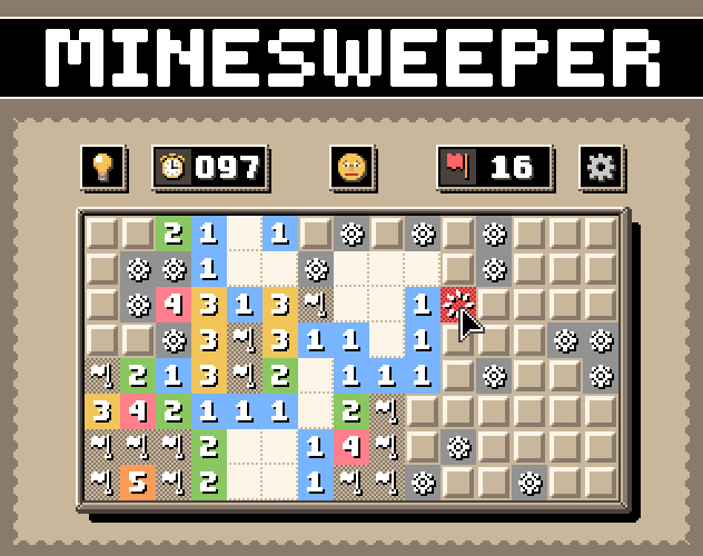 24/07/25 - Fixes, and New Icon - Micro Classics - Minesweeper [16x16 & 8x8] by VEXED