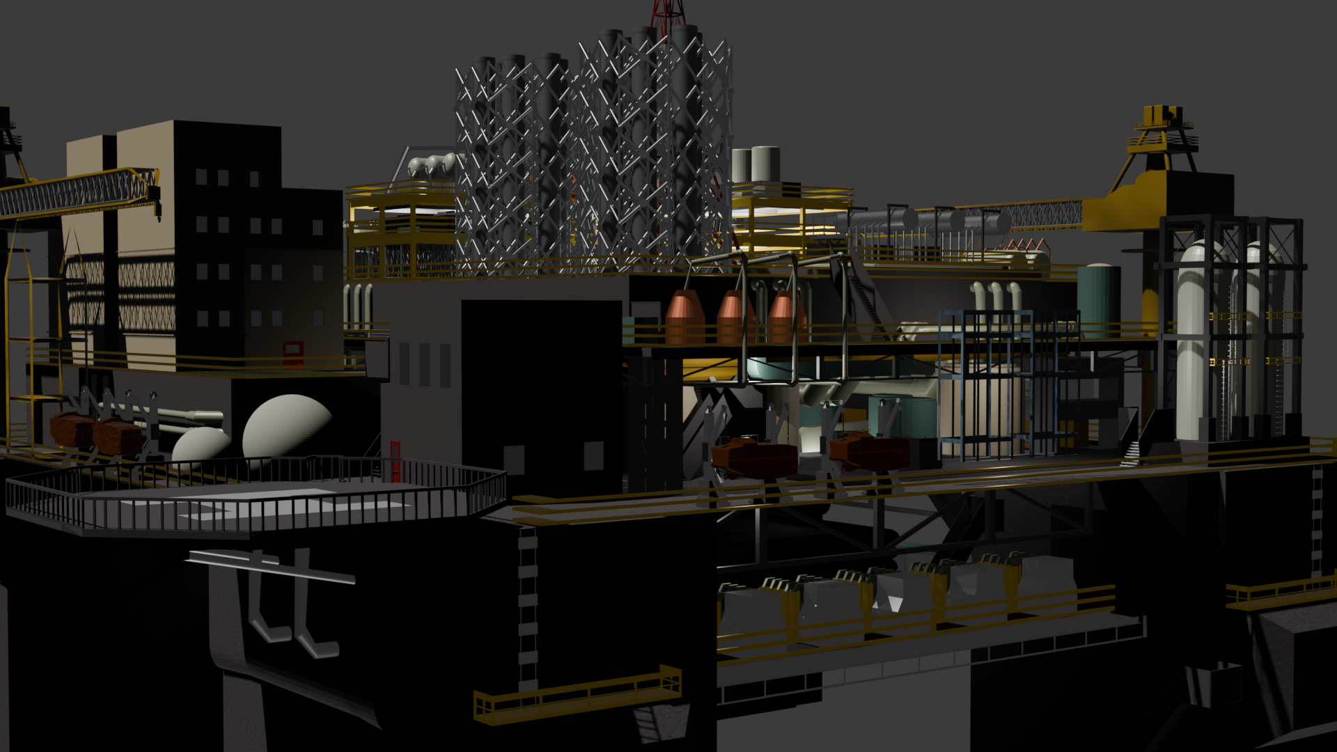 Stylized Offshore Oil Platform – 3D Game Asset by MaCarol Game Art