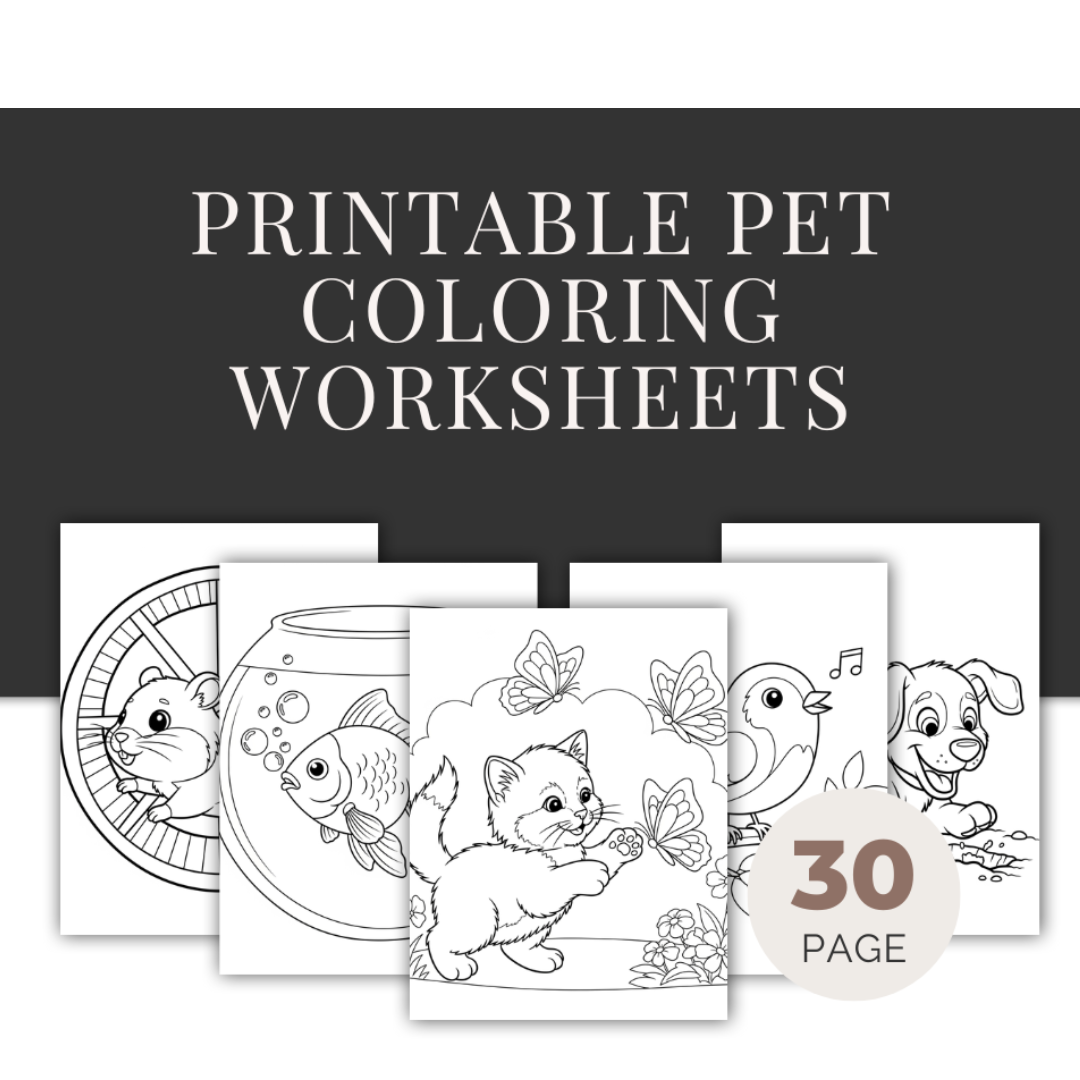 Printable Pet Coloring Worksheets for Toddlers | Ages 2–5 | Fun ...
