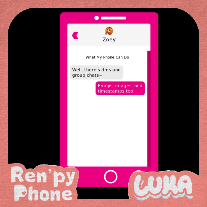 Ren'Py Phone System by zoey (kleineluka)