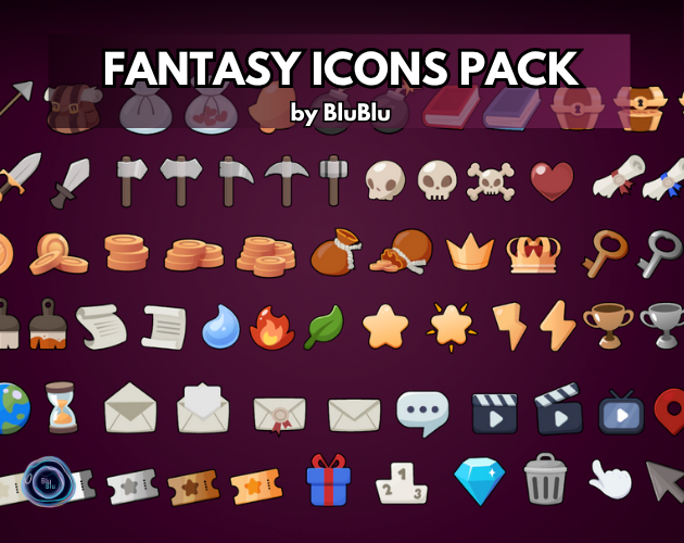 Fantasy Icons Pack 200+ by BluBlu Games