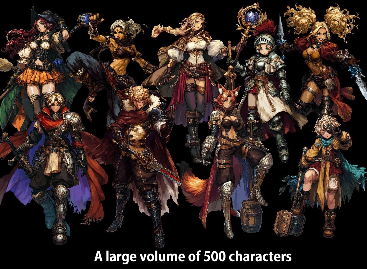 Pixel art-like style Characters Pack 500+ by cogabushi