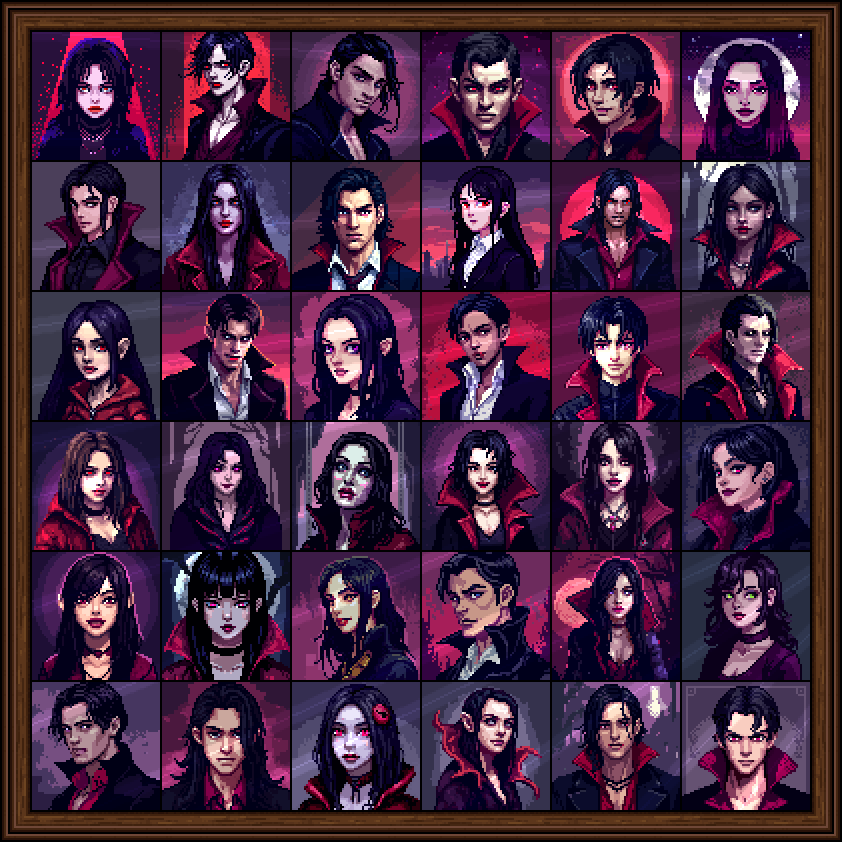 64x64 Epic Vampire Character Pack by XPirateKingX