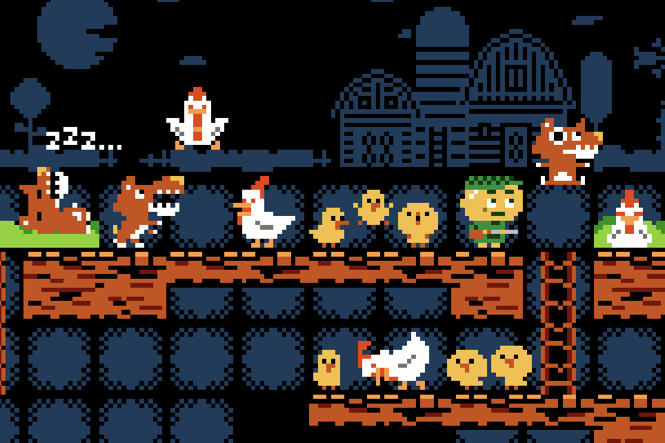 Sprite sheets of Wolf, Chicken and Hunter!! by Kajiru