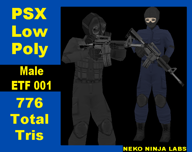 PSX Low Poly Character - Male ETF 001 - Game Ready by Neko Ninja Labs