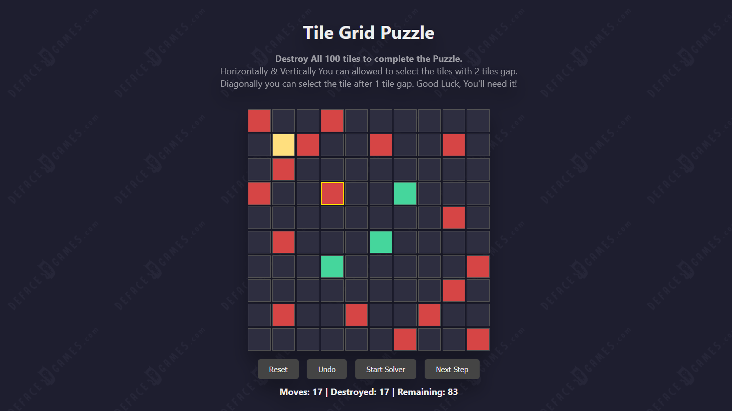 Tile Grid Puzzle with Solver by Deface Games