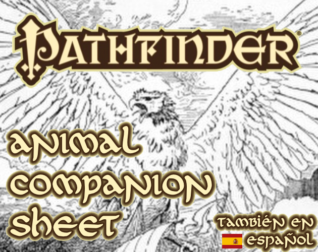 Animal companion sheet for Pathfinder 1e by Luis Lasbelin