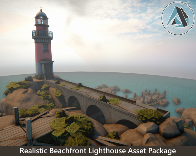 Realistic Beachfront Lighthouse Asset Package by Aligned Games