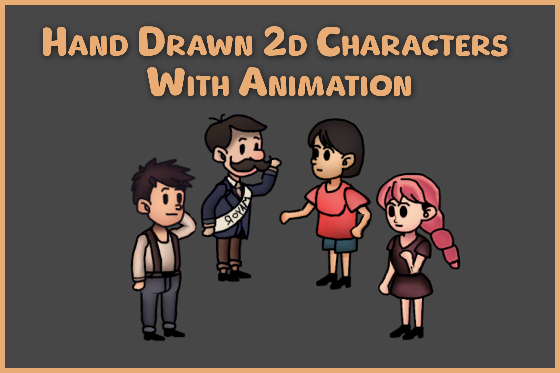 Hand Drawn 2D Npc With Animation Pack by GameDevPurvesh