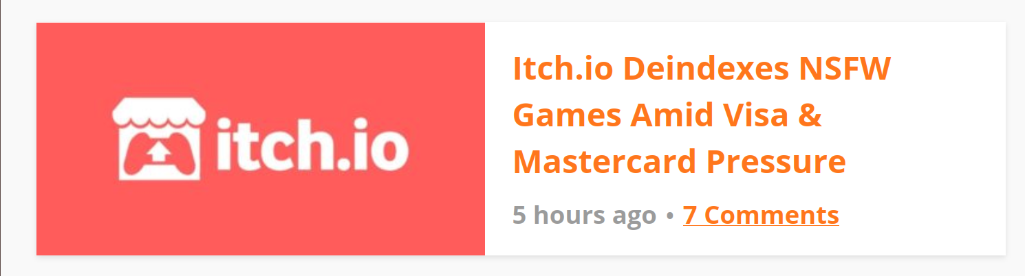 I've warned you all. Support alternatives to Itchio! - itch.io