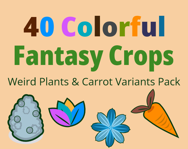 40 Colorful Fantasy Crops – Weird Plants & Carrot Variants Pack by ...