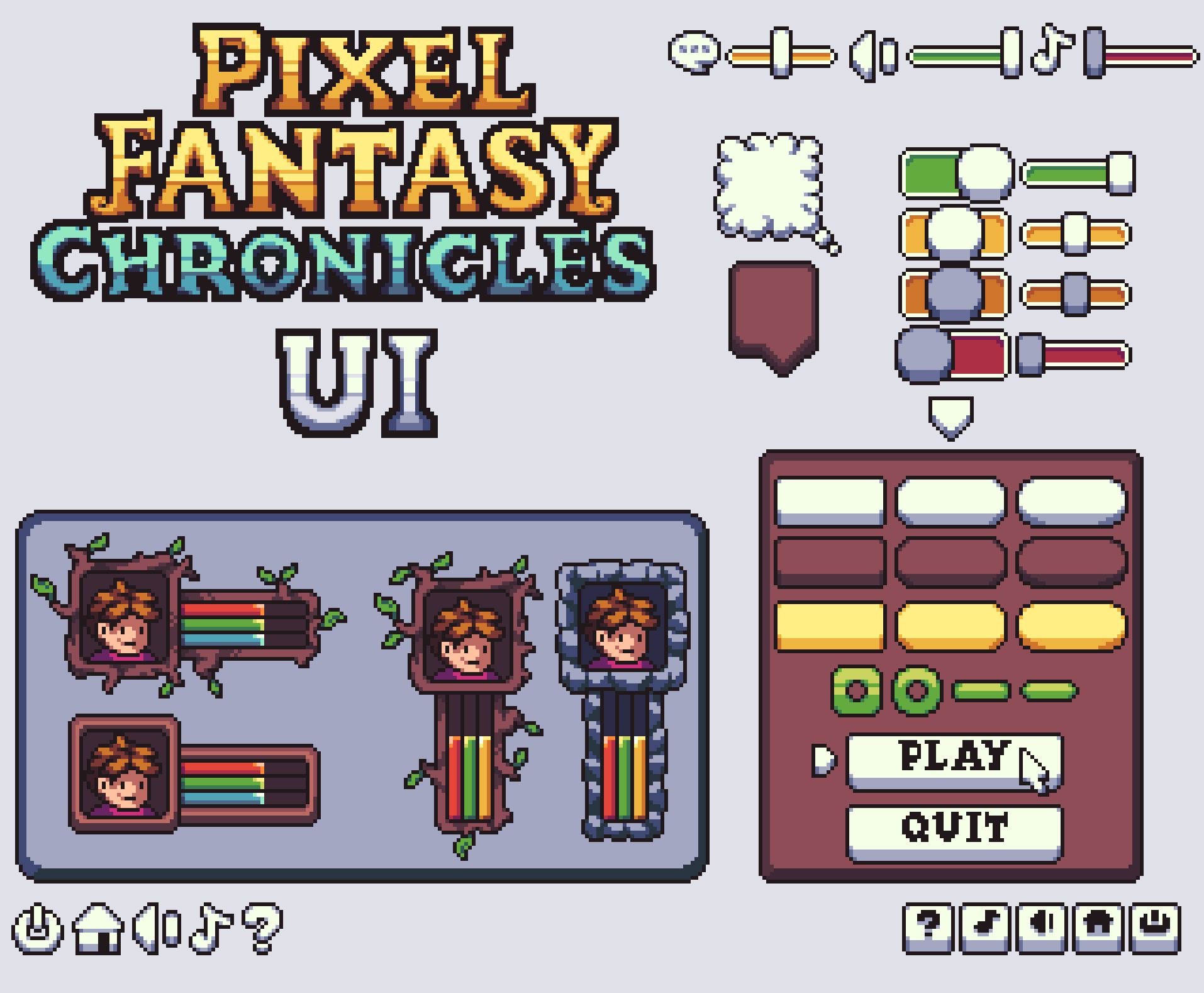 Pixel Fantasy Chronicles - UI Asset Pack by Kijosoft