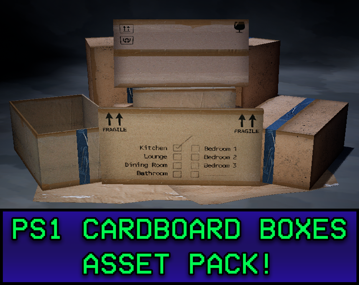FREE PSX PS1 Cardboard Boxes Low Poly - Asset Pack! by Stay Retro