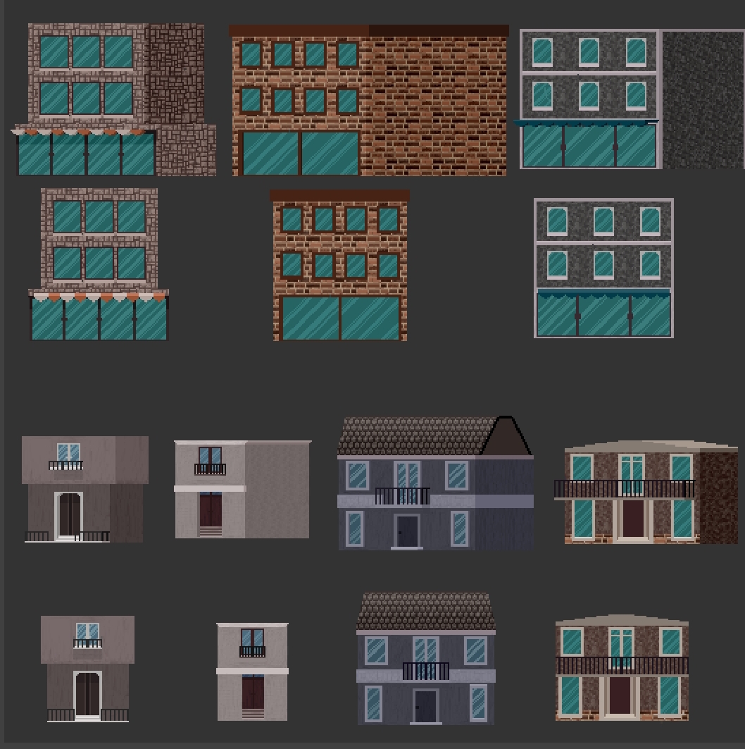 Platform pixel buildings by Sweeetpotatoo