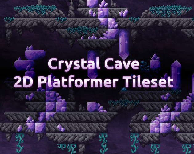 Crystal Cave 2D Platformer Tileset by zanzindorf