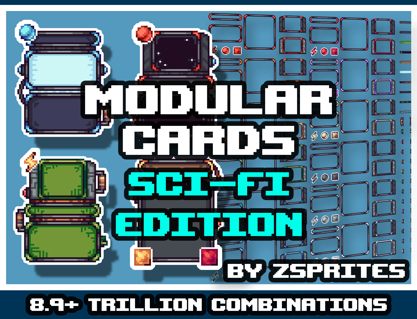 Modular Pixel Cards Sci-Fi Edition [8.9+ Trillion Combinations] by Zsprites