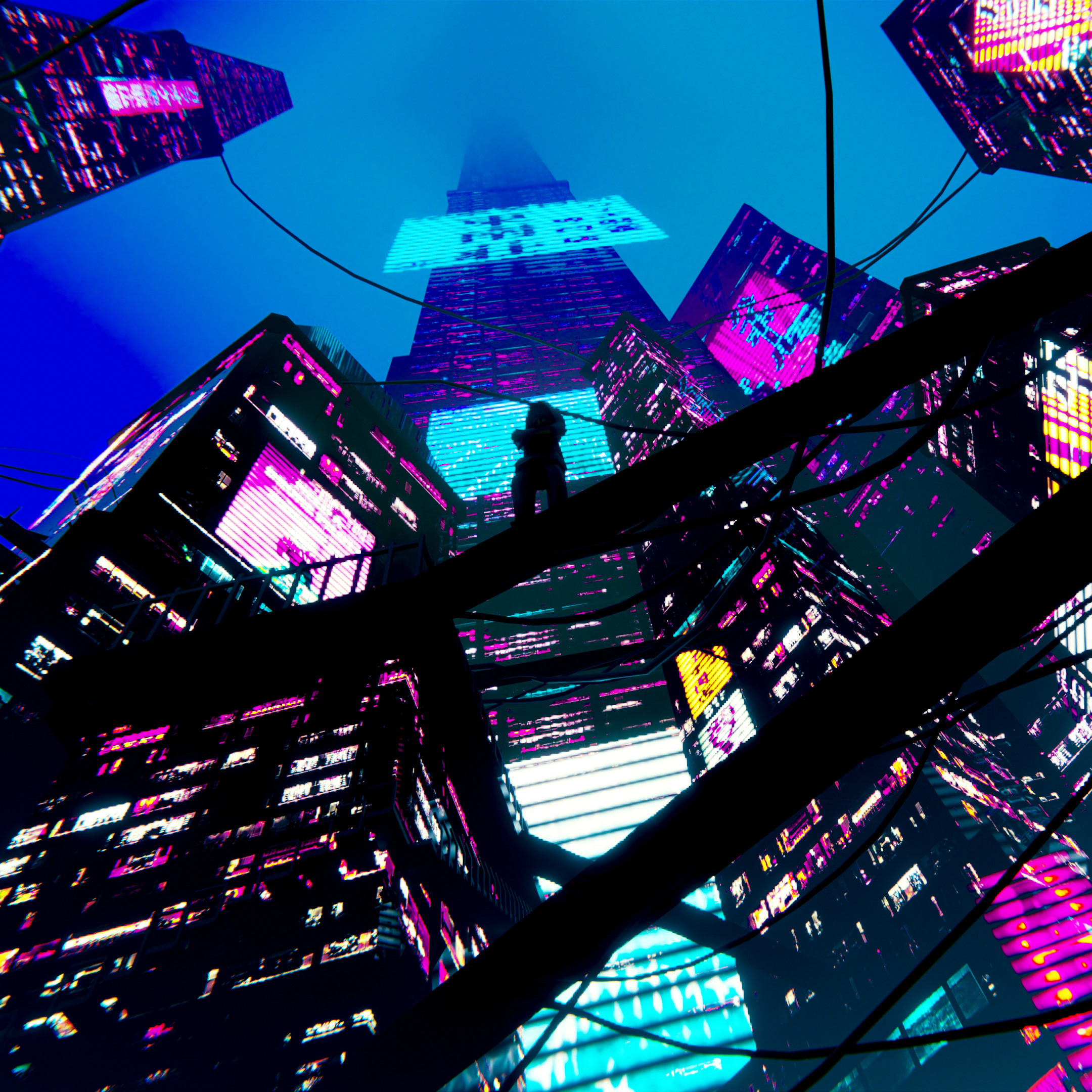 Day #6 - Cyberpunk Cityscape by W4rriorC4t