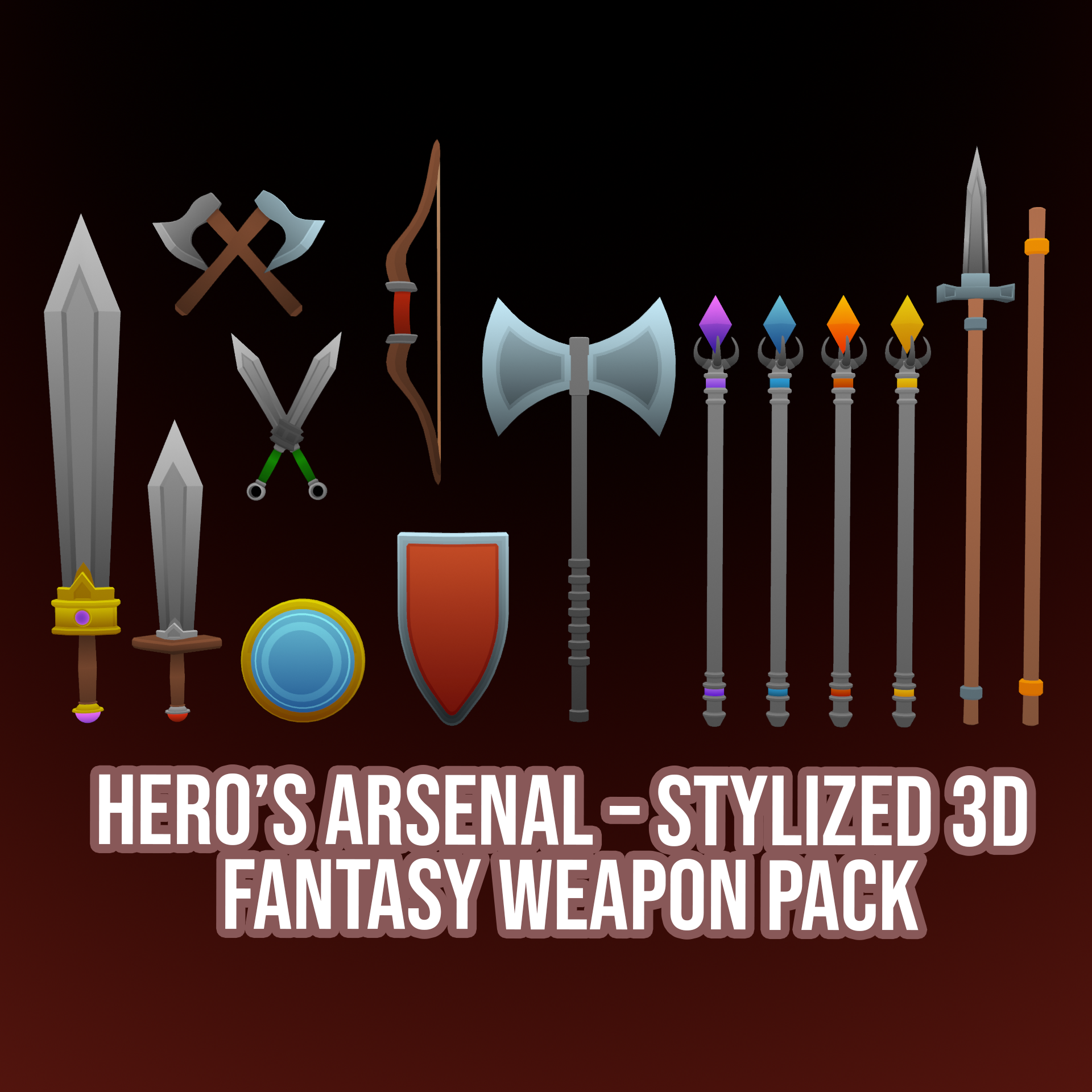 Hero’s Arsenal – RPG Stylized 3D Fantasy Weapon Pack by Kkatsuragi