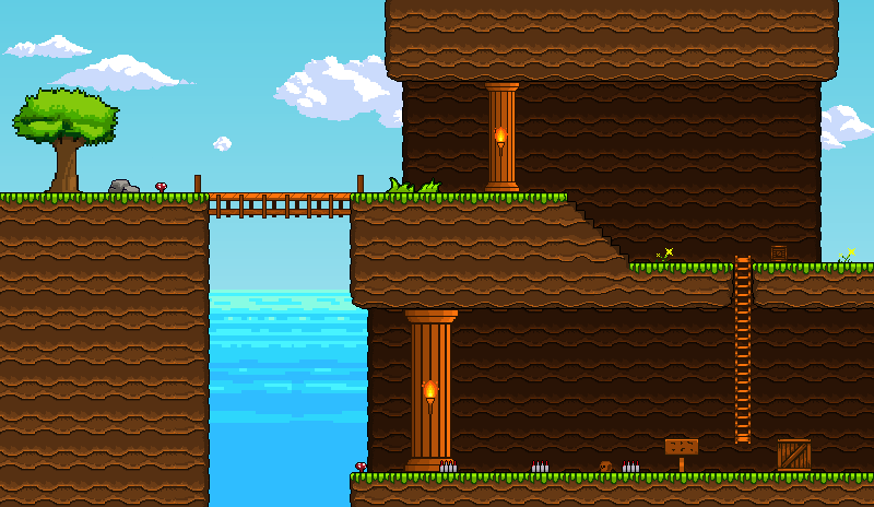 Simple Platformer Tileset by ReinjellNery
