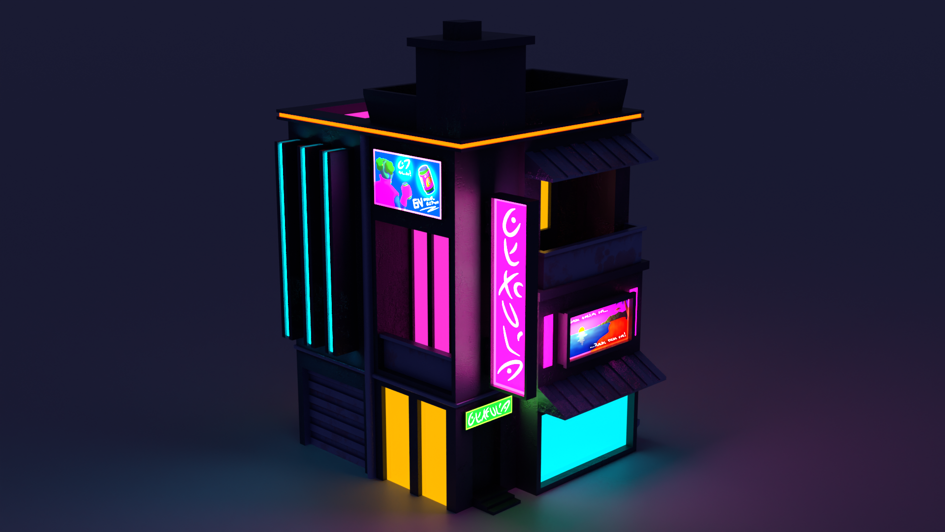 Cyberpunk Cube - Blender Model by Dawn