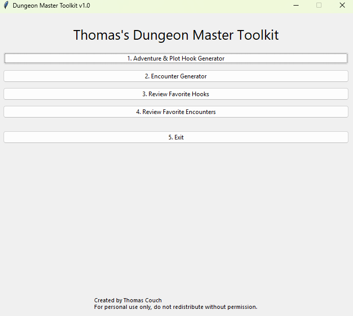 Dungeon Master Tool Kit by GreyKnightSoftware