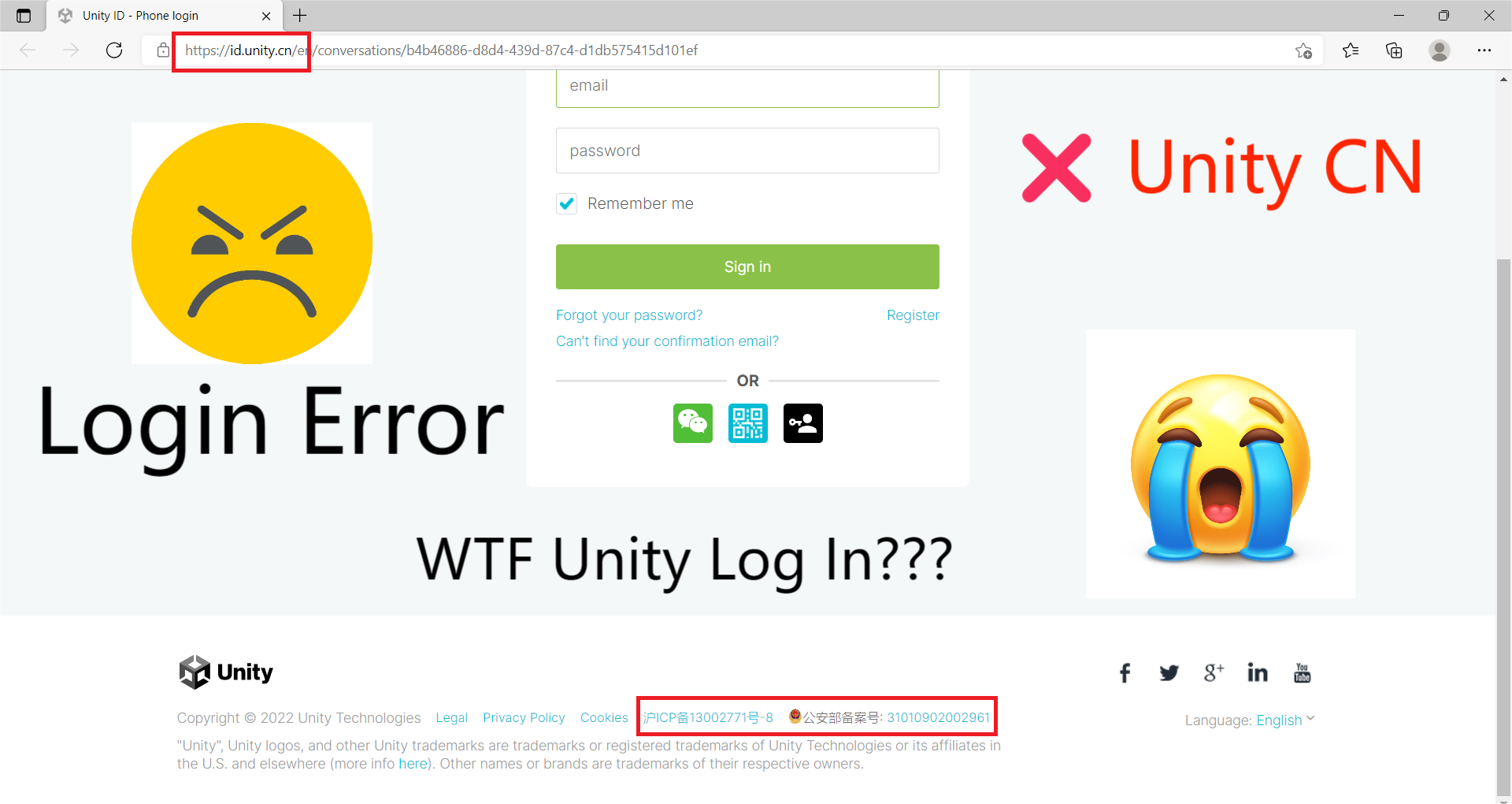 Fix “id.unity.cn” to "id.unity.com" - itch.io